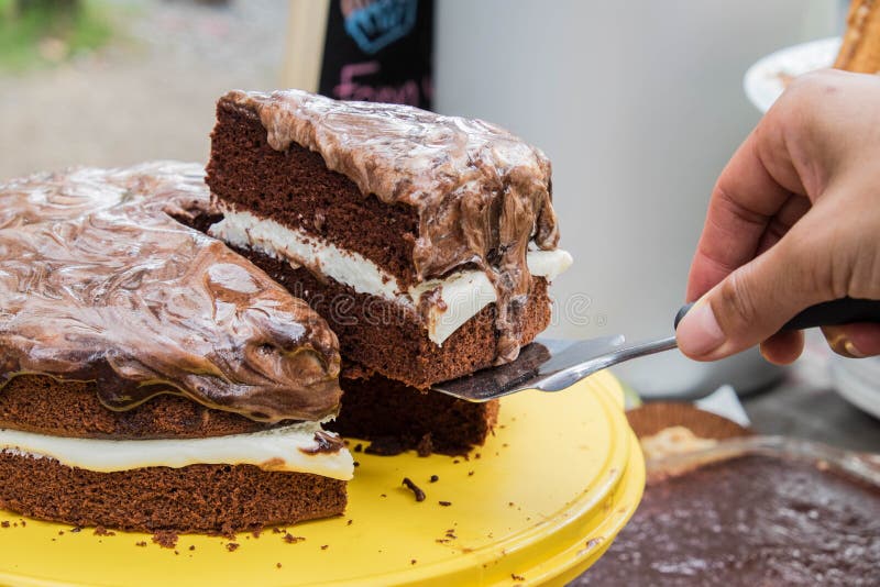 Sliced Chocolate Layer Cake Stock Photo - Image of cake, layered: 56647700