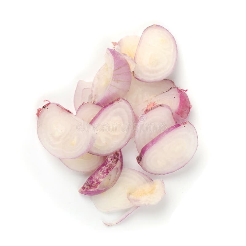 Sliced Shallots on White Background Stock Image - Image of healthy ...