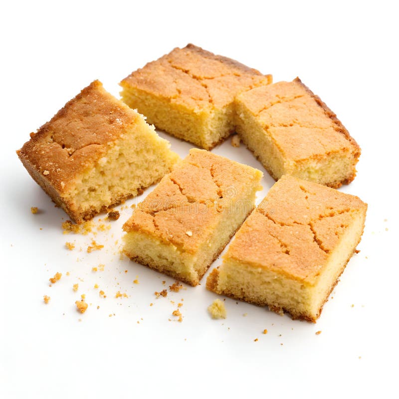 Sliced Cornbread Isolated on White Background Stock Illustration ...