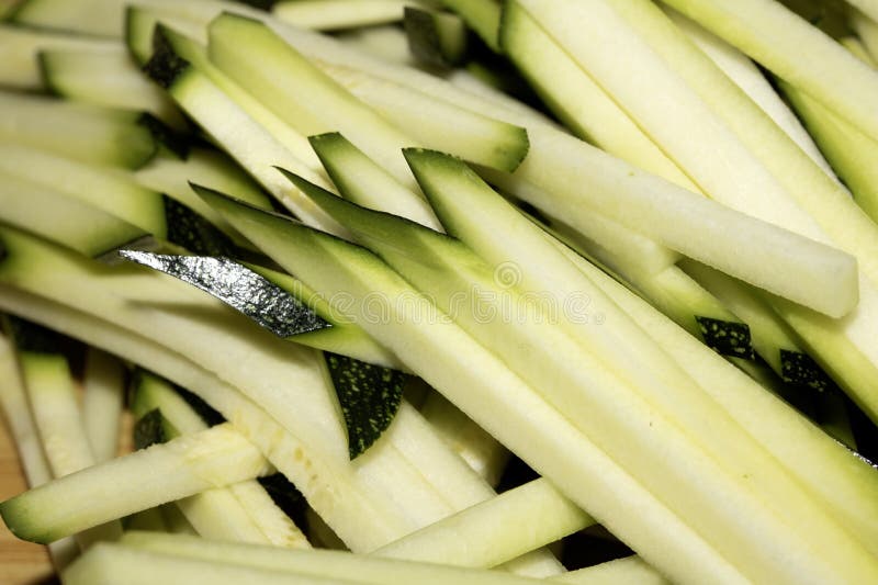 Sliced Courgette Zucchini Vegetable Thinly Chopped Stock Photo - Image ...