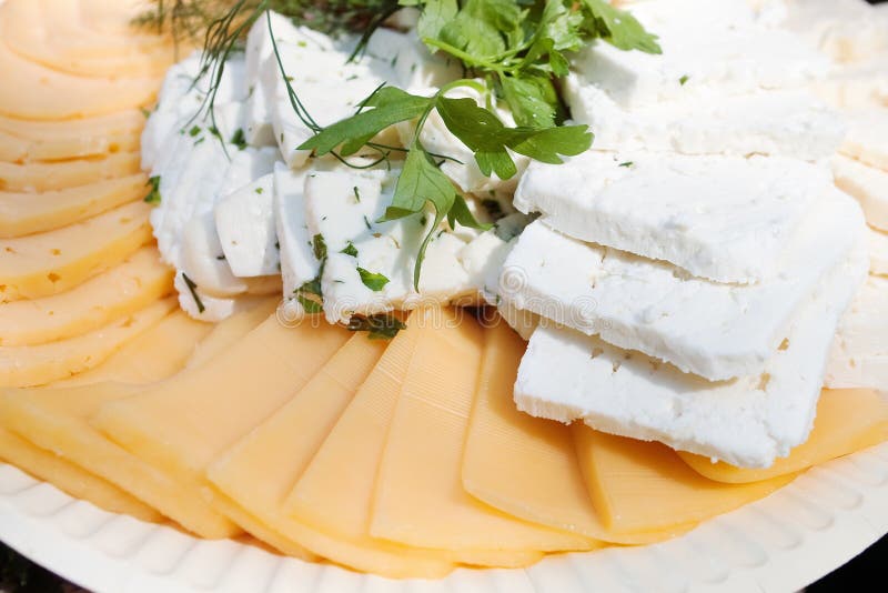 Sliced Cow and Sheep Cheese Stock Image - Image of nutrition, cheese ...