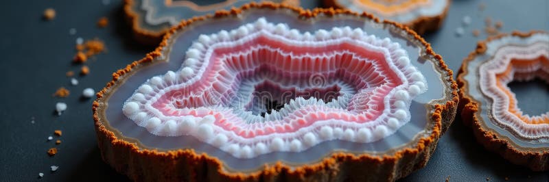 Sliced Cross-section of a Geode with Colorful Internal Patterns, AI ...