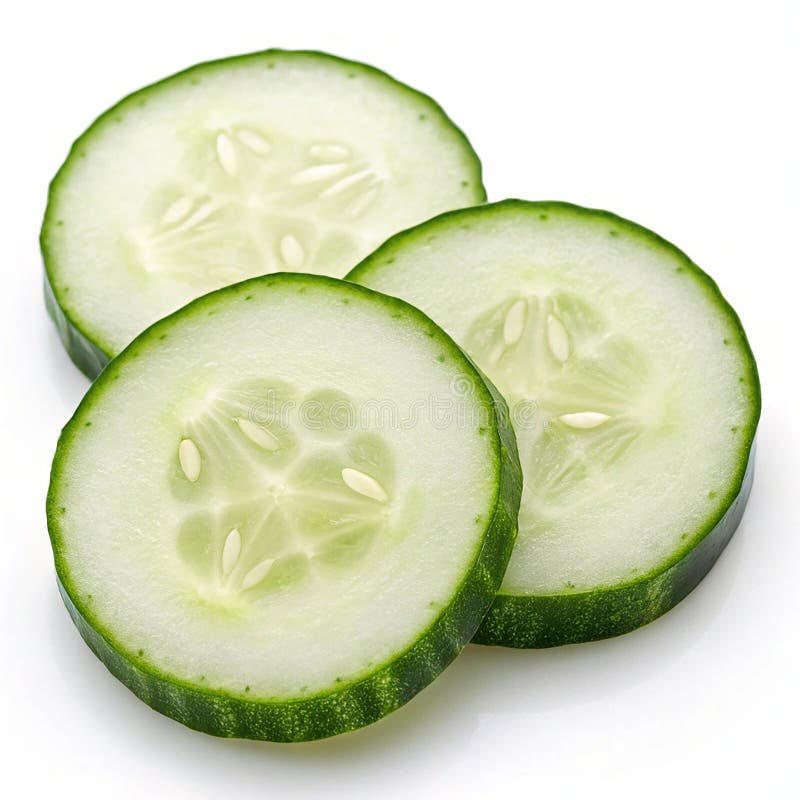 Sliced Cucumber with Round Sections on White Background Stock ...