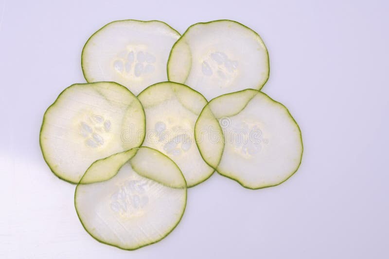 Sliced Cucumber - Very Thin Slices Stock Photo - Image of isolated ...