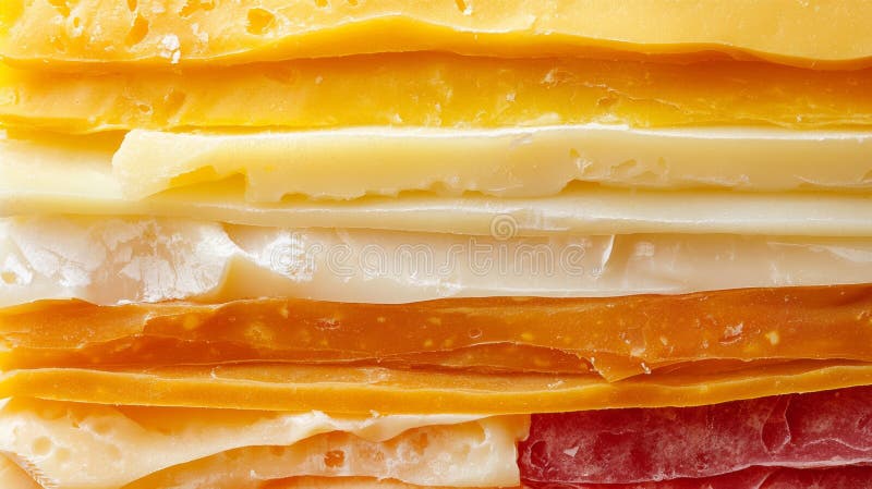 Sliced ??cuts of Various Types of Cheese Displaying Their Textures ...