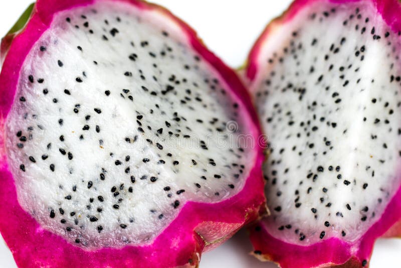 Sliced Dragon Fruit Close Up on White Stock Photo - Image of nutrition ...