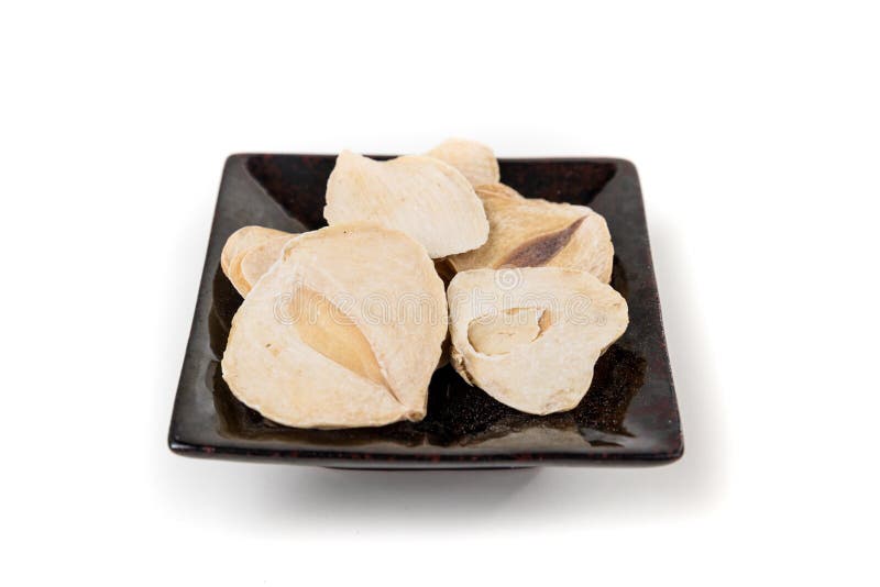 Sliced Dried Shallots in a Pile on a Black Tray Side View Stock Photo ...