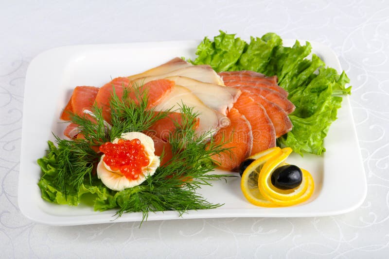 Sliced fish assortment stock photo. Image of healthy - 126562418