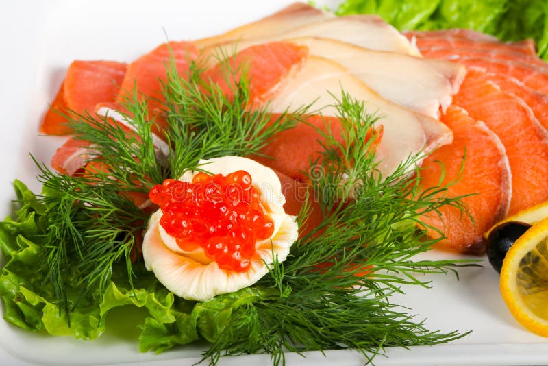 Sliced fish assortment stock photo. Image of healthy - 118300874