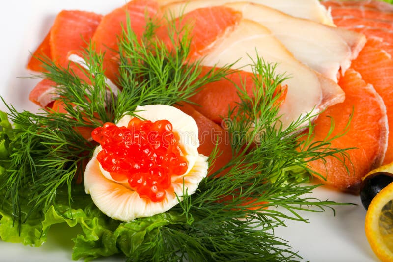 Sliced fish assortment stock image. Image of fillet - 124239711