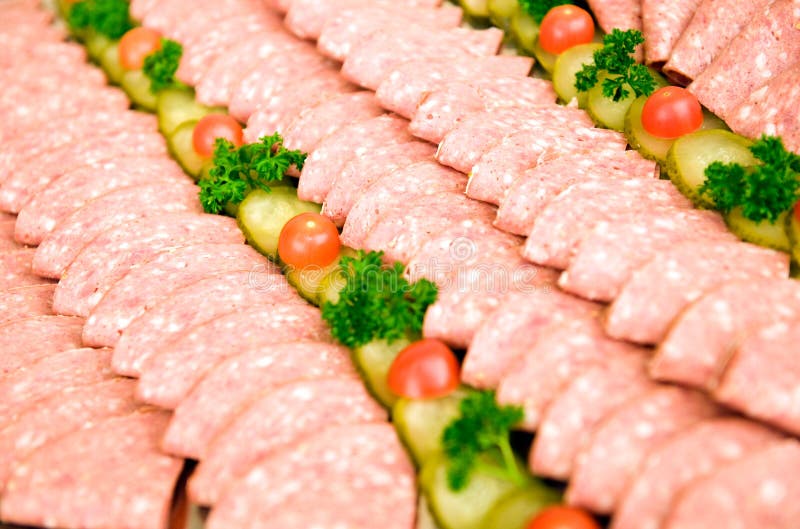 Sliced food stock photo. Image of salami, breakfast, portion - 18443012