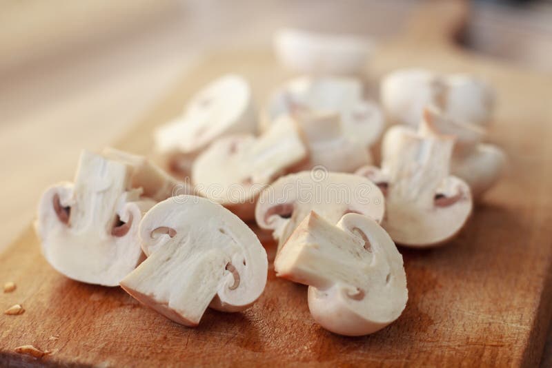 Sliced Fresh Champignon stock photo. Image of fungi, natural - 48394248