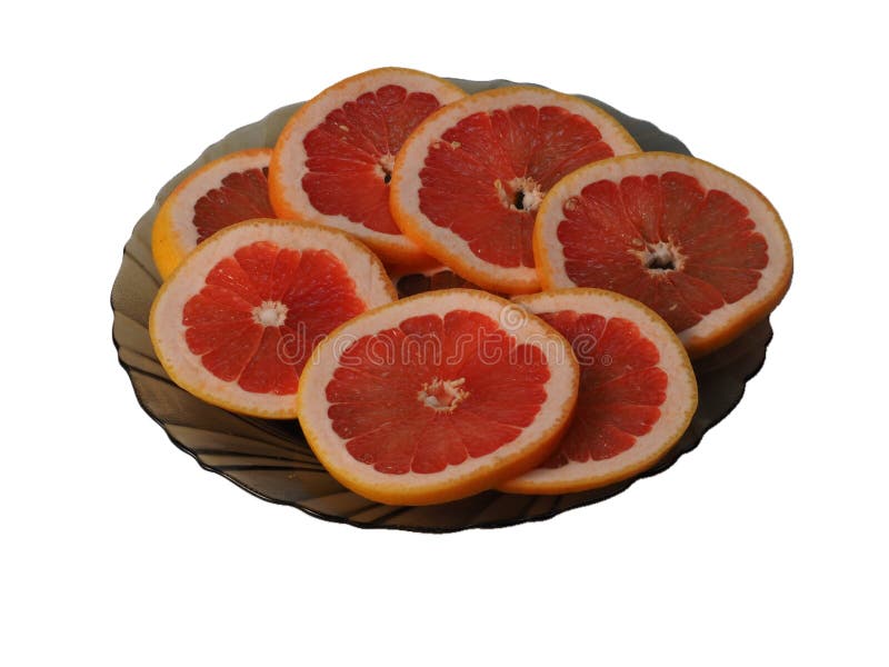 Sliced Fresh Grapefruit on a Plate Stock Image - Image of freshness ...