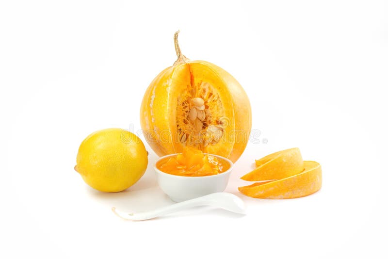 Sliced Fresh Pumpkin, Lemon and Sweet, Fragrant Pumpkin Jam Stock Image ...