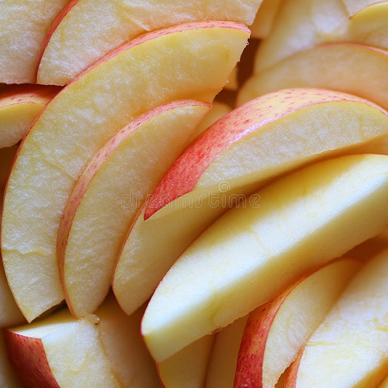 Sliced Red Apples, Close Up. Generative AI Stock Illustration ...