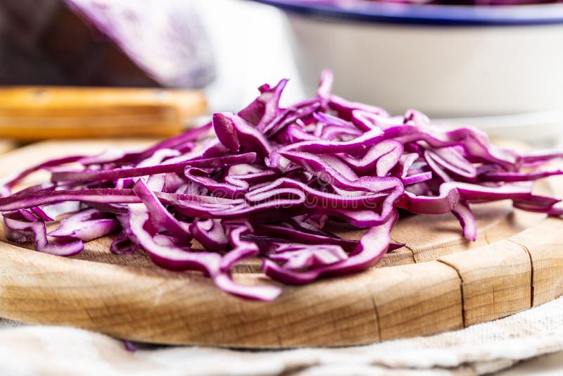 Sliced fresh red cabbage stock image. Image of leaf - 208349693