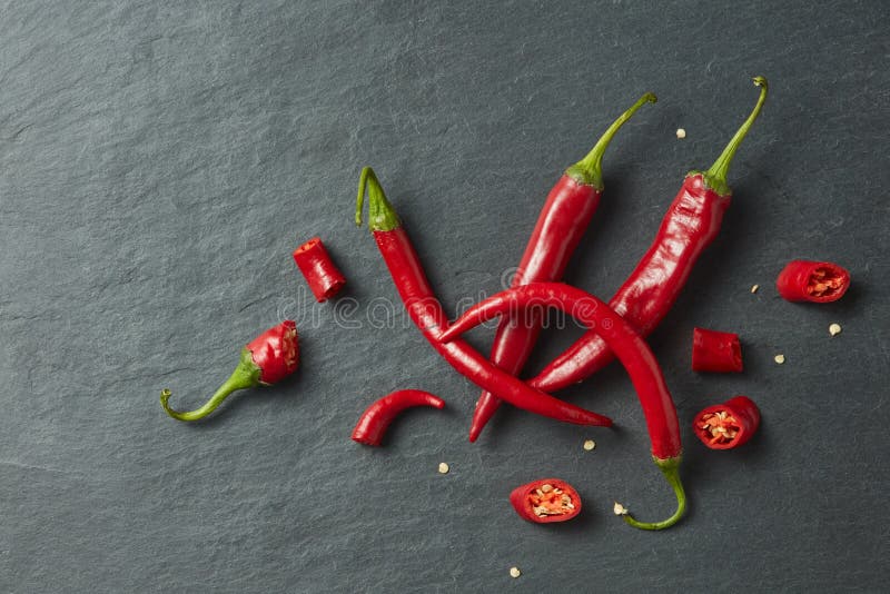 Sliced Fresh Red Chillies Isolated Stock Image - Image of chili ...