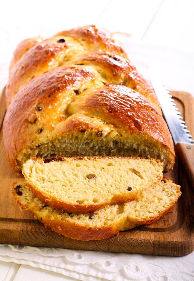 Sliced Fruit Loaf on Wooden Board Stock Photo - Image of rustic, sliced ...