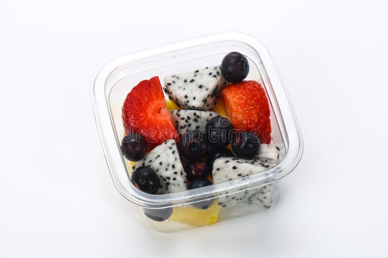 Sliced Fruit Mix in the Box Stock Image - Image of fruit, strawberry ...