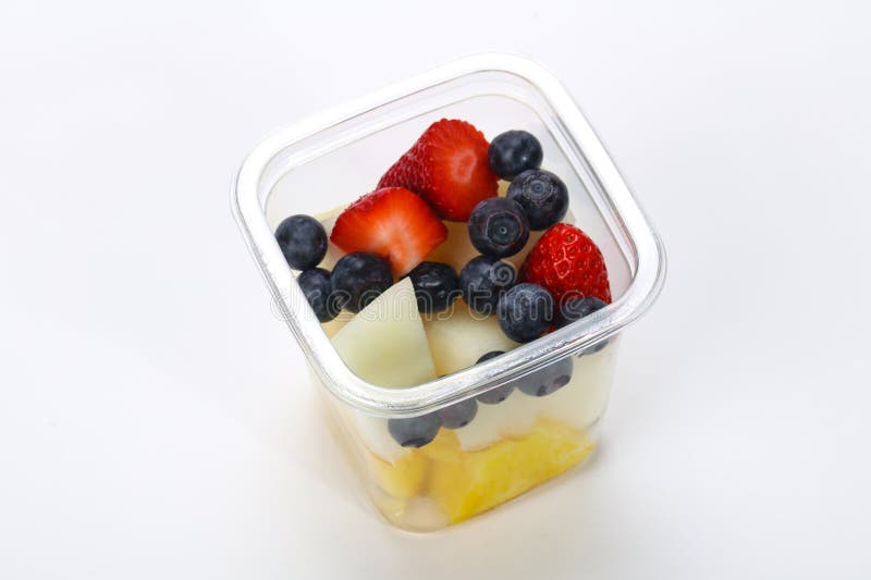 Sliced Fruit Mix in the Box Stock Photo - Image of cantaloupe, food ...