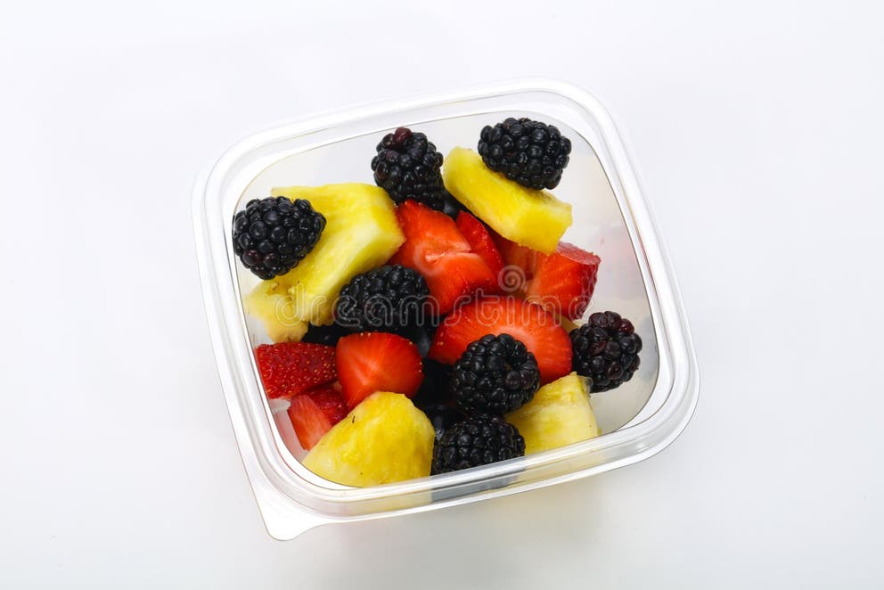 Sliced Fruit Mix in the Box Stock Photo - Image of cantaloupe, lunchbox ...