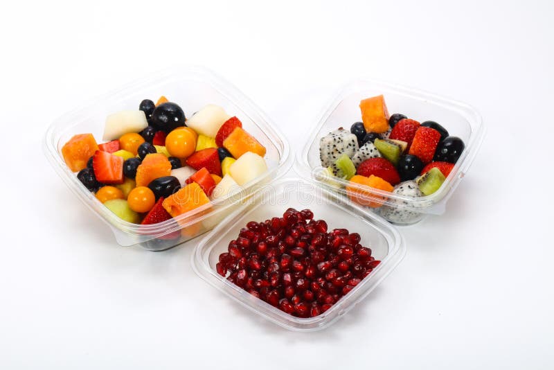 Sliced Fruit Mix in the Box Stock Photo - Image of freshness, berry ...