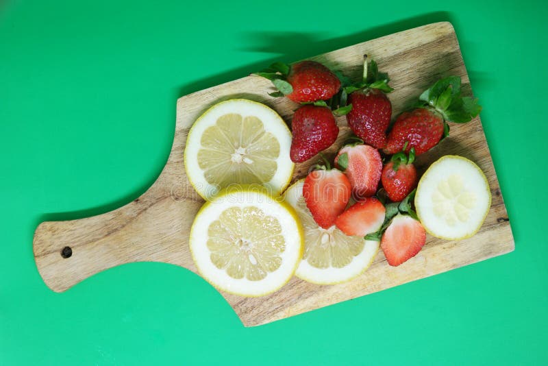 Sliced Fruits on the Cutting Board Stock Image - Image of organic ...