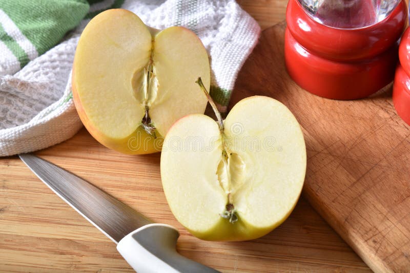 Sliced Fuji Apple stock photo. Image of snack, healthy - 110222930