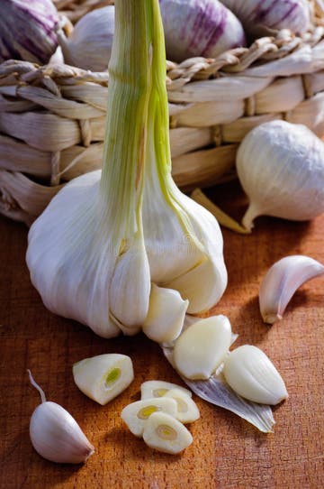 Sliced garlic stock image. Image of sliced, bulbs, vegetable - 21185229