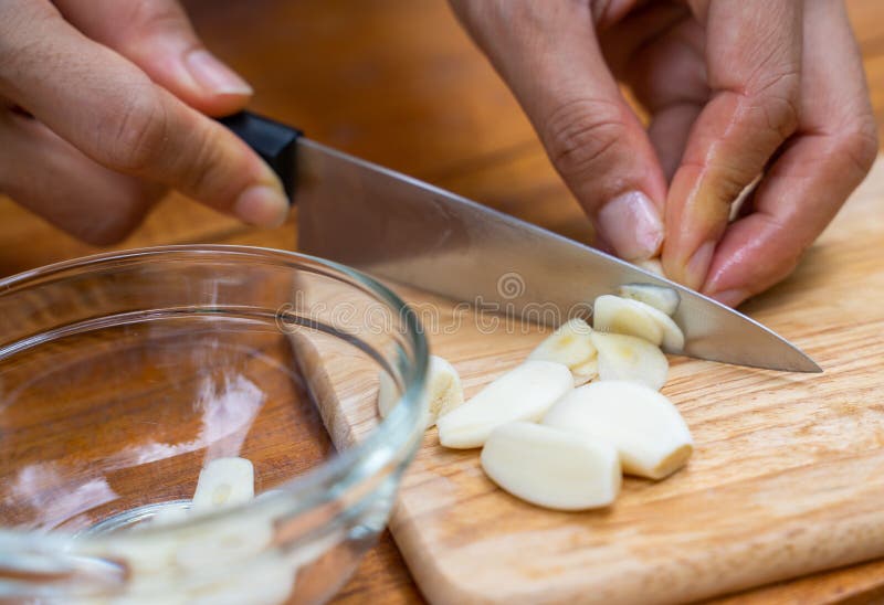 Sliced Garlic Ingredient for Cooking Stock Photo - Image of cook, spicy ...