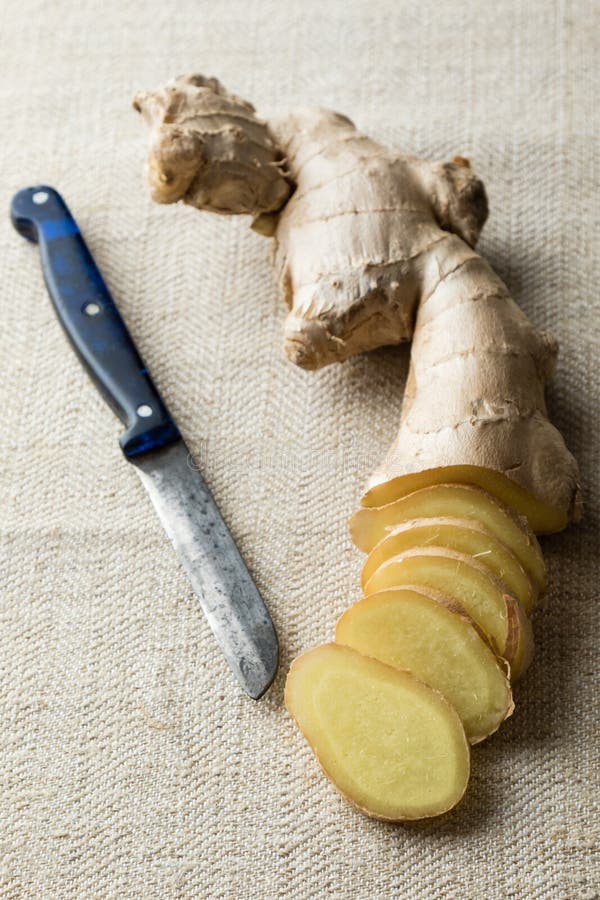 Sliced ginger stock photo. Image of rustic, seasoning - 60683226
