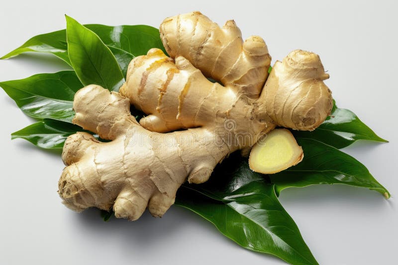 Sliced Ginger Placed on a Leaf, Perfect for Culinary and Natural Health ...