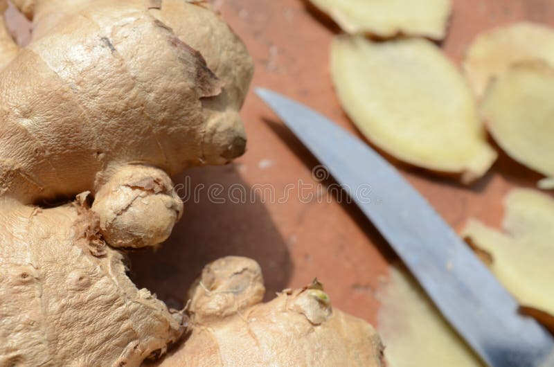Sliced ginger root stock photo. Image of preparation - 90765498