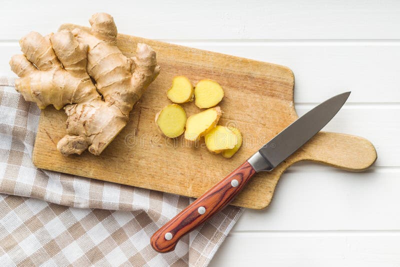 Sliced ginger root. stock image. Image of napkin, healthy - 104879355