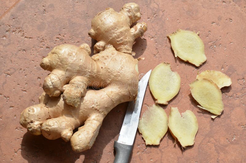 Sliced ginger root stock photo. Image of preparation - 90765498