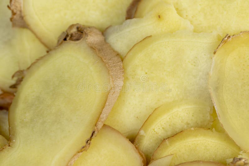 Details of the Ginger Root Used in Cooking Sliced into Pieces Stock ...