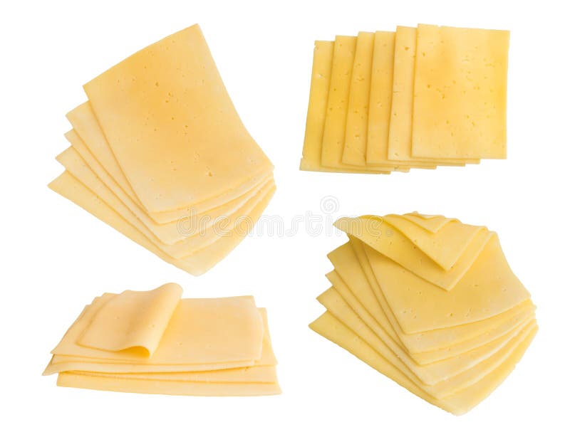 Sliced Gouda Cheese Isolated on White Background Stock Photo - Image of ...