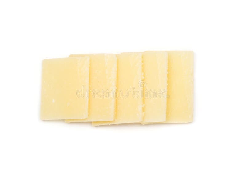 Sliced Gouda Cheese Isolated on White Background Stock Image - Image of ...