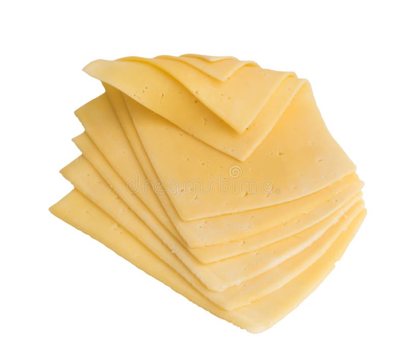 Sliced Gouda Cheese Isolated on White Background Stock Image - Image of ...