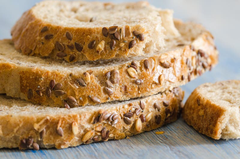 Sliced Grain Bread, Close Up. Stock Image - Image of baking, edible ...