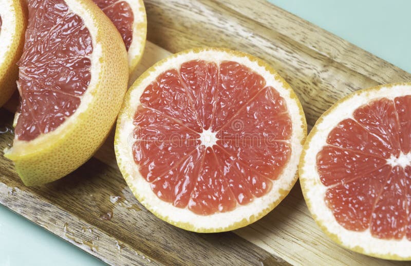 Sliced Grapefruit with Red Pulp Stock Photo - Image of dieting, single ...