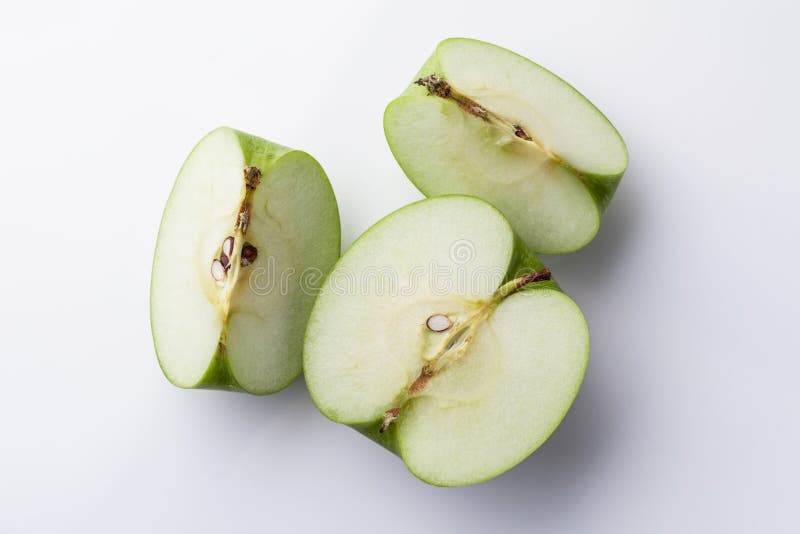 Sliced Green Apple from Above Stock Image - Image of juicy, sweet: 63457127