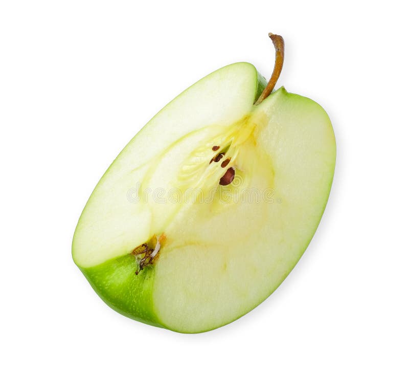Sliced Green Apple Isolated on the White Background Stock Image - Image ...