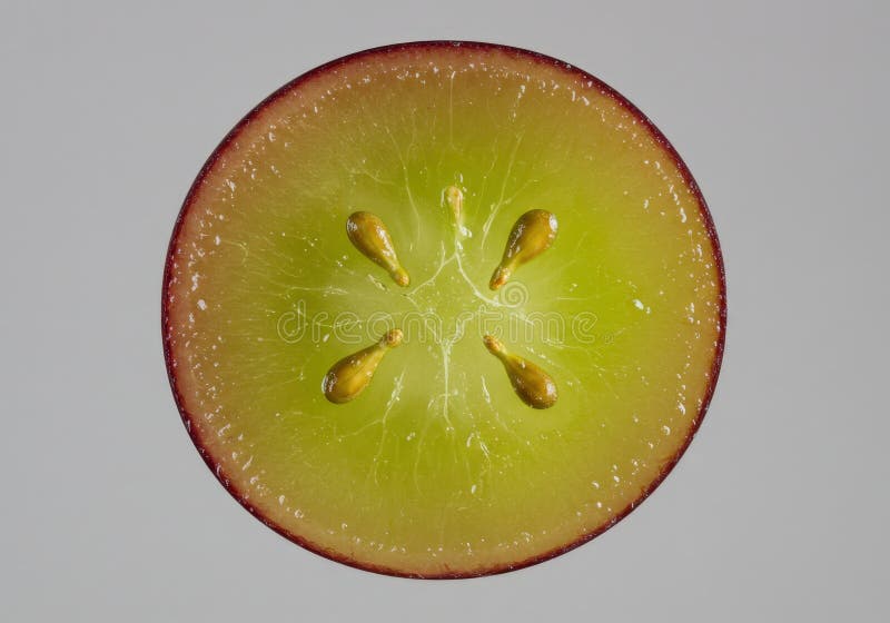 Sliced Green Fruit Revealing Its Seeds and Internal Structure Stock ...