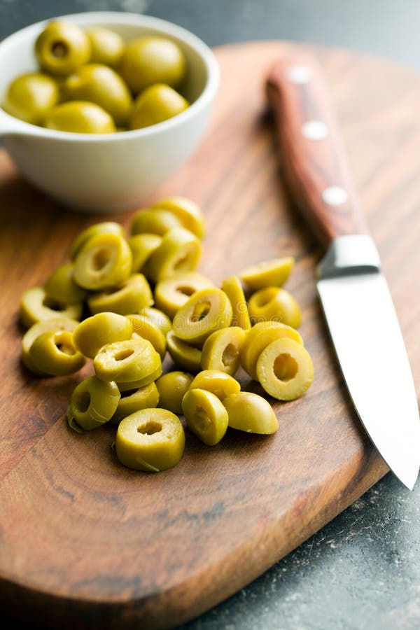 Sliced green olives stock photo. Image of eating, decoration - 63550870