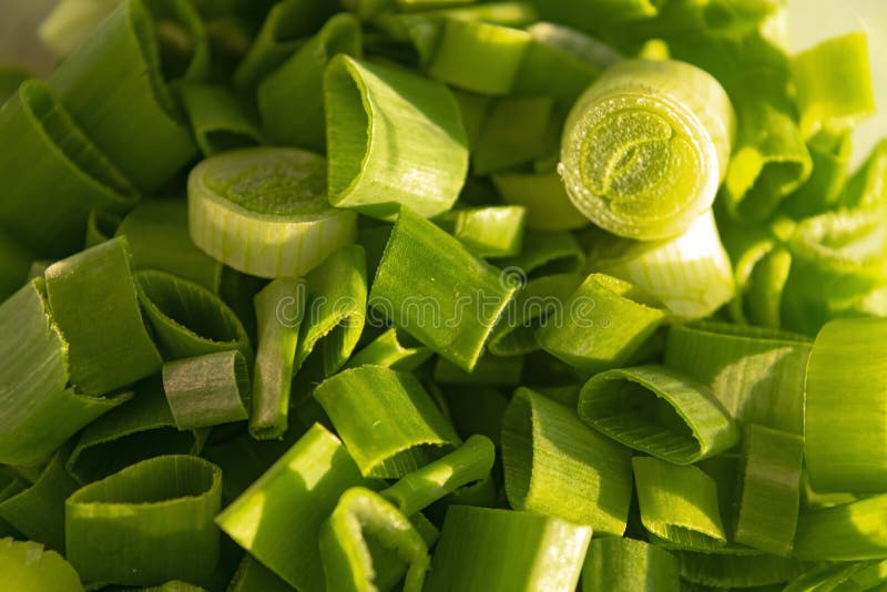 Sliced Green Onions, the Texture of the Surface. Close Up Stock Photo ...