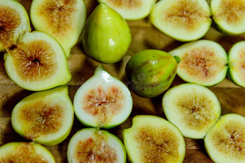 Sliced green ripe figs stock photo. Image of vitamins - 43817850