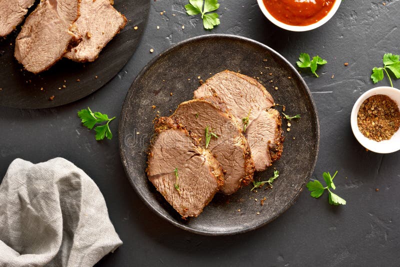 Sliced grilled roast beef stock photo. Image of cuisine - 133795852