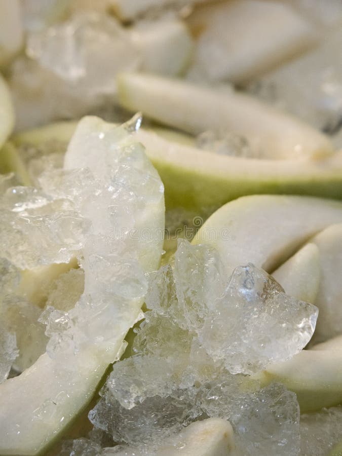 Guava Sliced with Ice Cube stock image. Image of homemade - 249454153