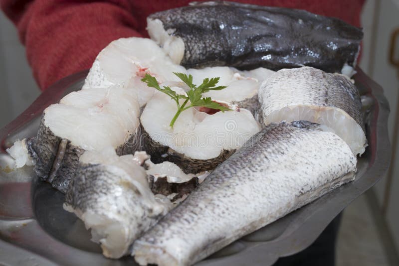 Sliced hake fish stock photo. Image of haddock, dieting - 116008916